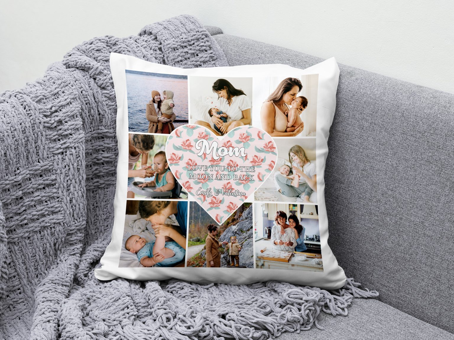 Personalised Photo Cushion Cover for Mom - Custom Island Gifts