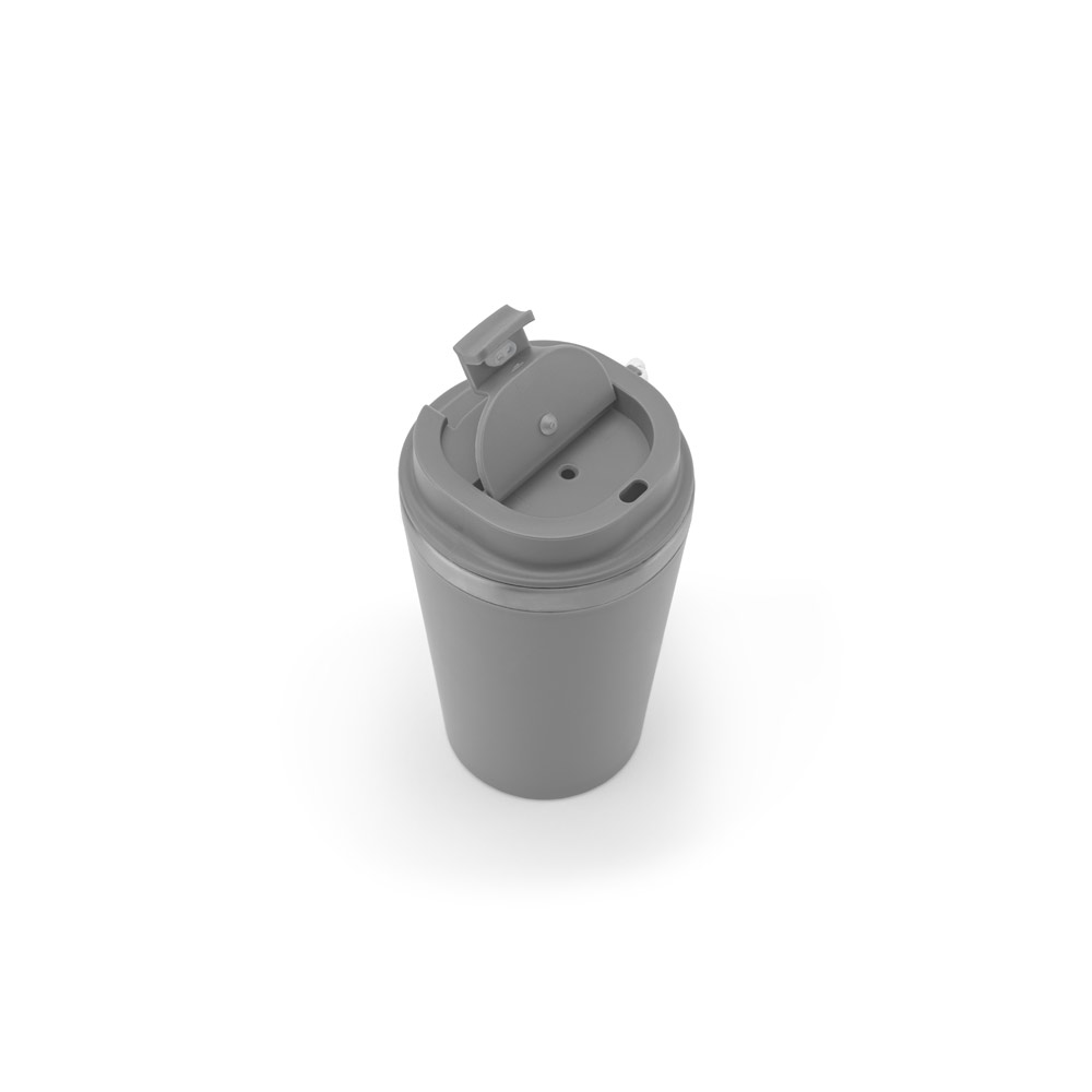 SPITZ. Stainless steel travel mug (90% recycled) with PP outer wall and ...